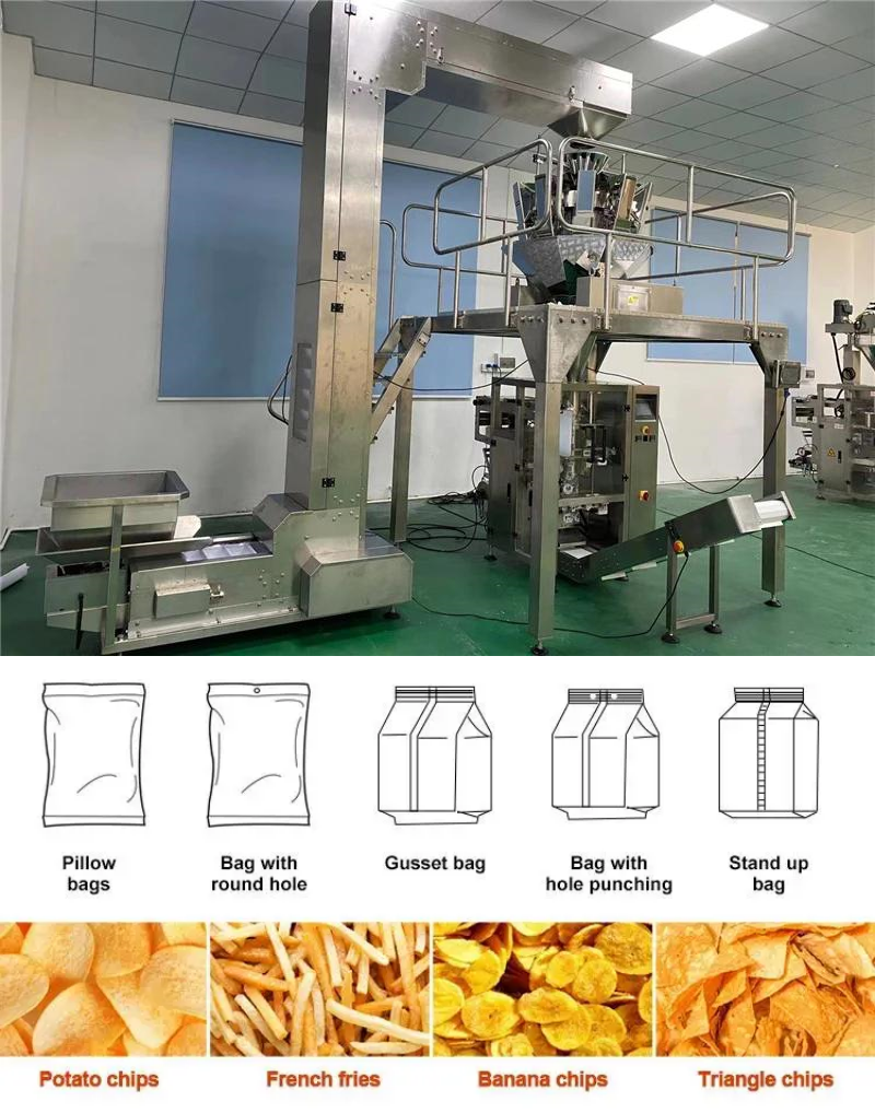Automatic Vertical Film Bag Potato Frozen French Fries Packaging ...